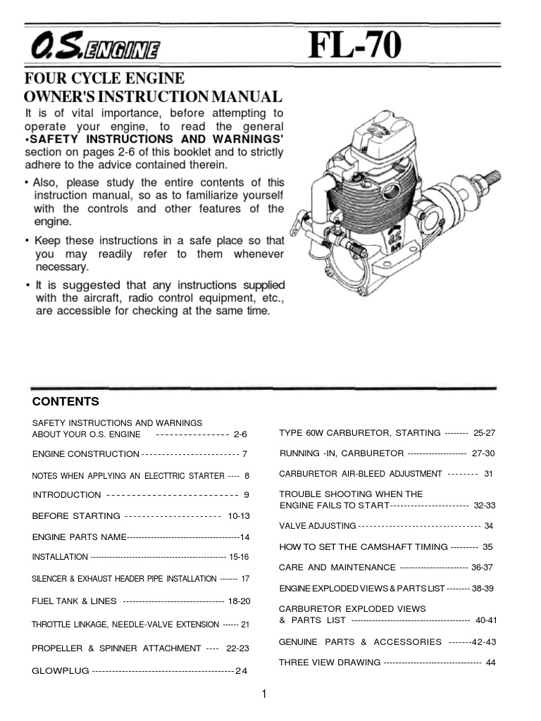OS FL70 en | PDF | Carburetor | Throttle