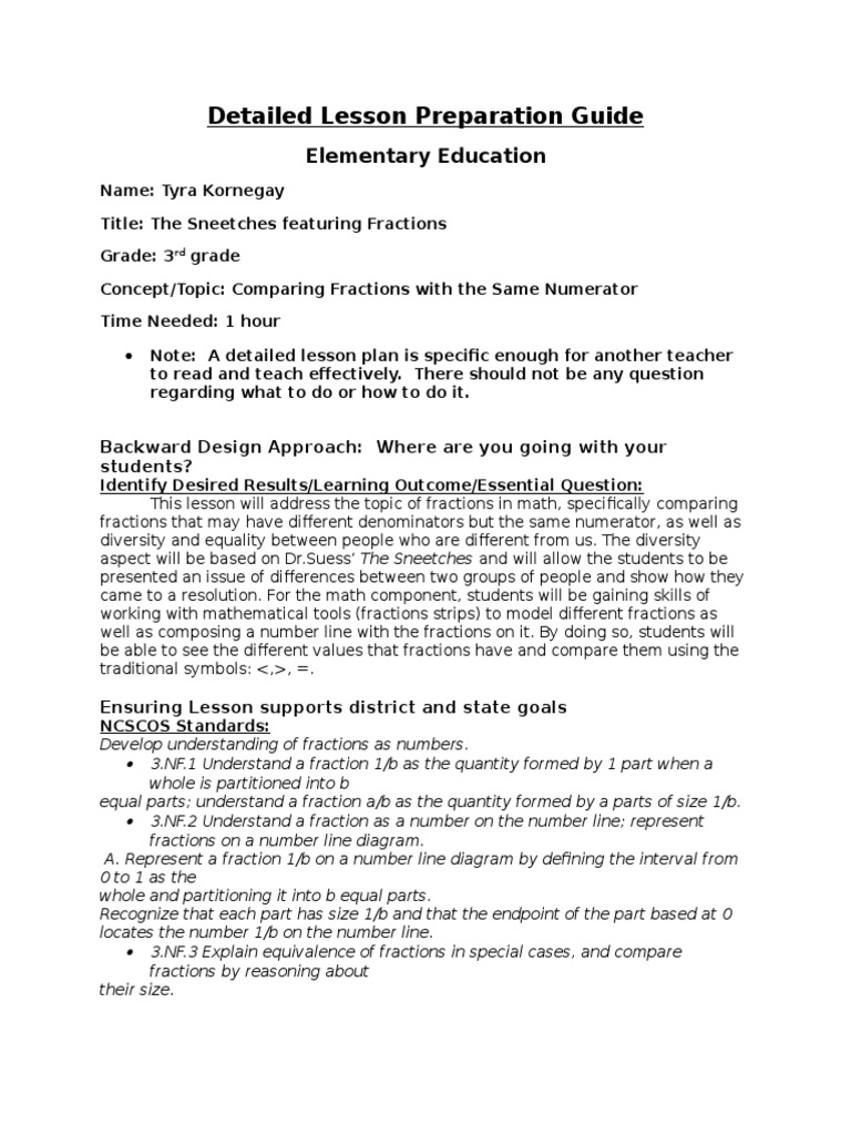 Modified Lesson Plan For Action Plan | PDF | Fraction (Mathematics ...