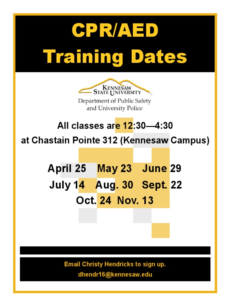 Kennesaw CPR/AED Training Schedule | PDF