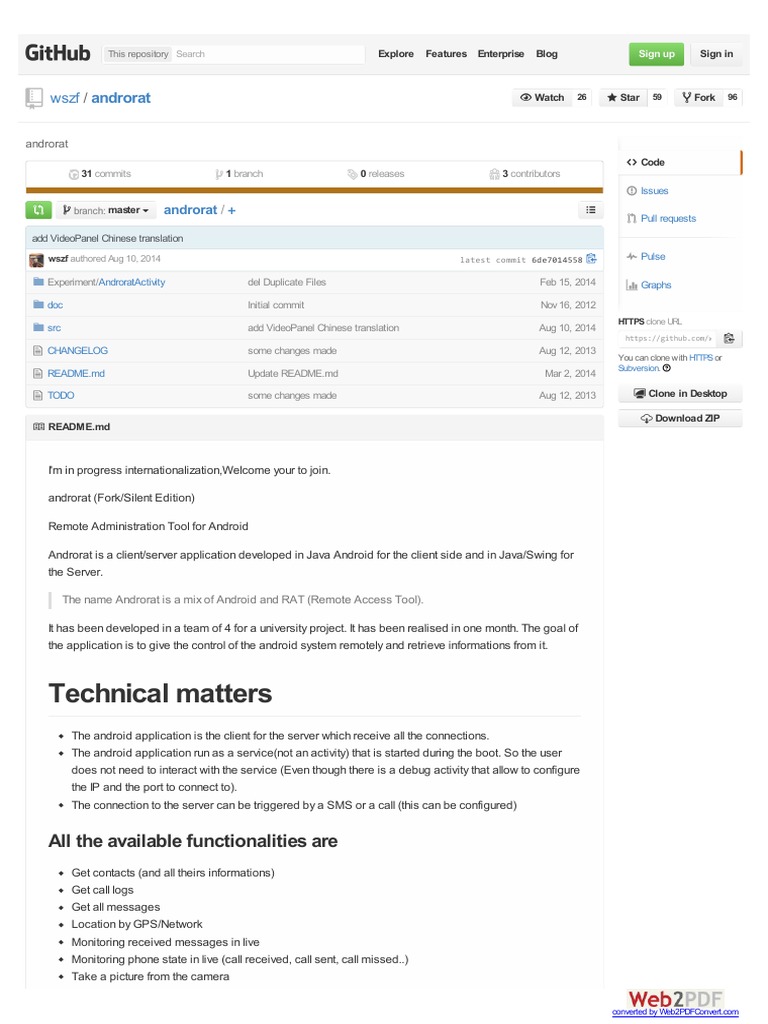 Androrat | PDF | Short Message Service | Android (Operating System)