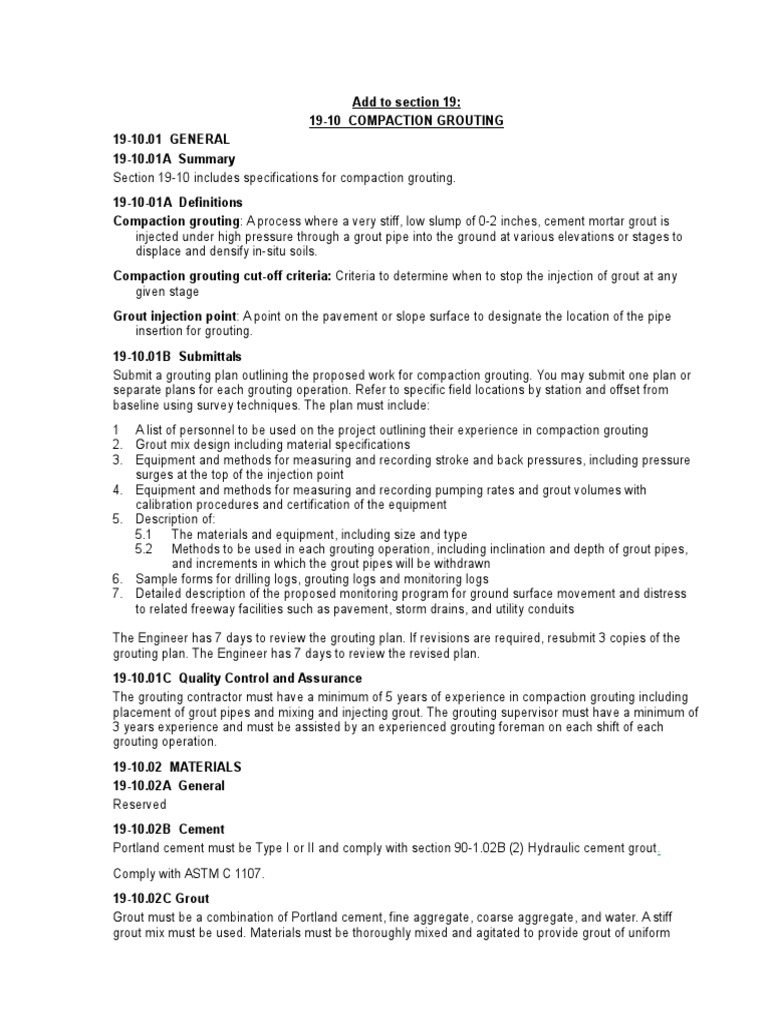 Compaction Grouting | PDF | Construction Aggregate | Concrete