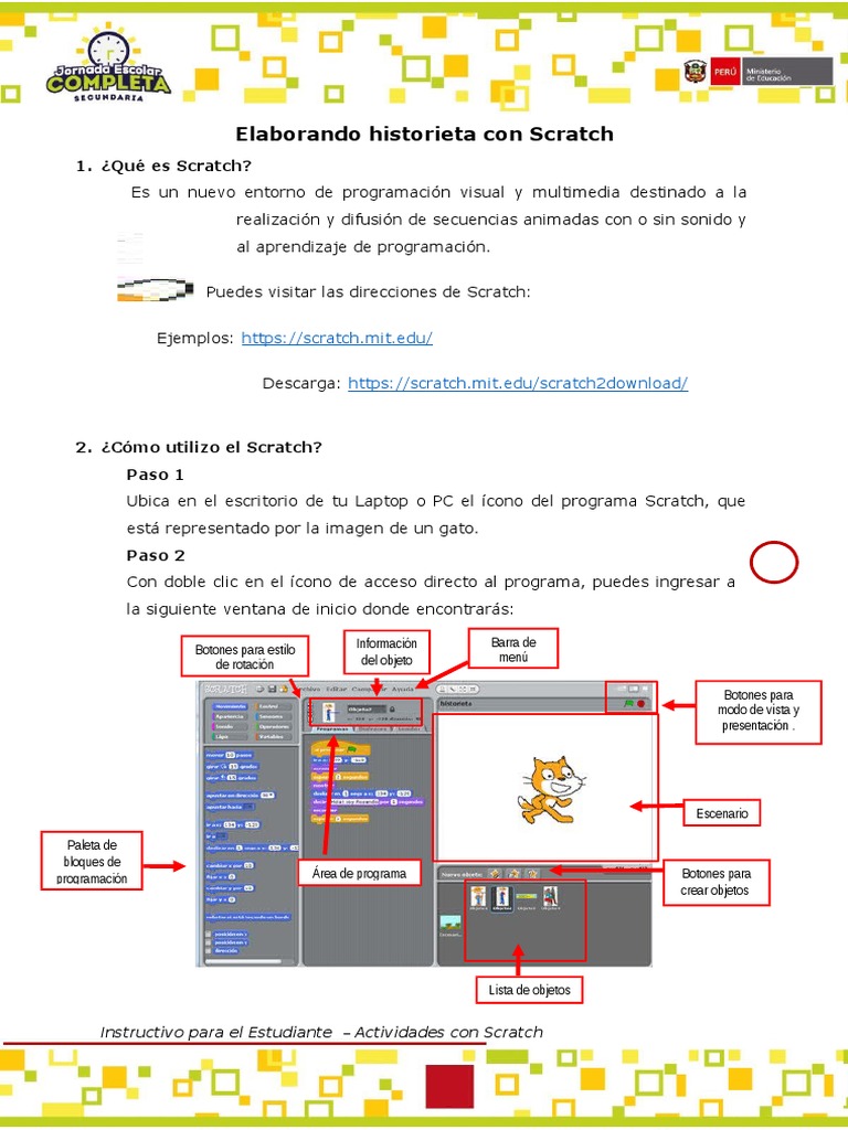 COM3 U3 S01 Guía Scratchl Estudiante | PDF | Scratch (lenguaje de ...