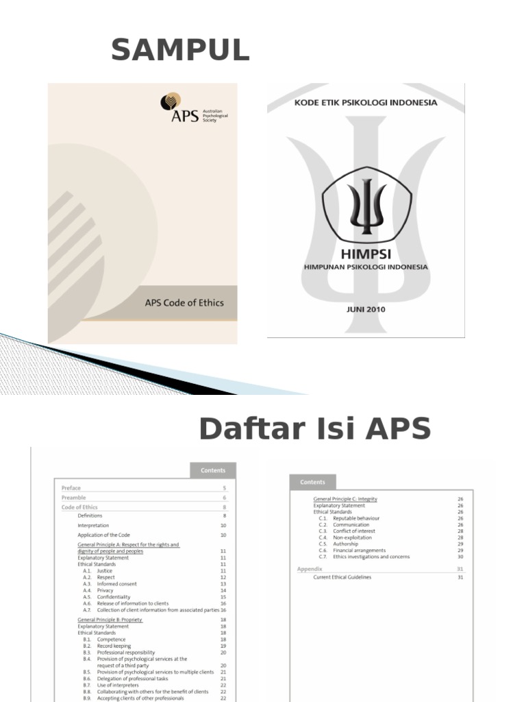 Kode Etik Psikologi HIMPSI dan APS | PDF | Pengembangan Diri