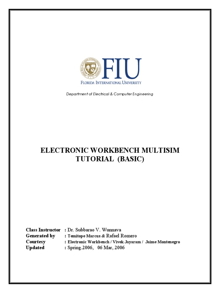 Multisim Tutorial Pdf Amplifier Electronic Circuits