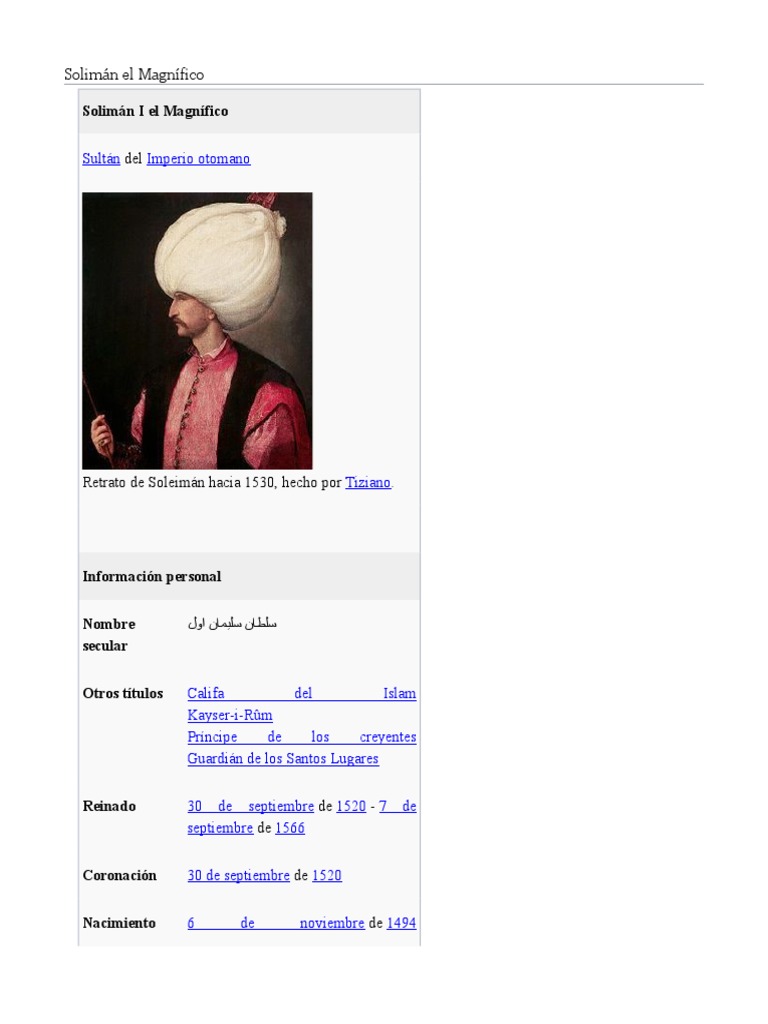 Solimán El Magnífico | PDF | imperio Otomano | Personas