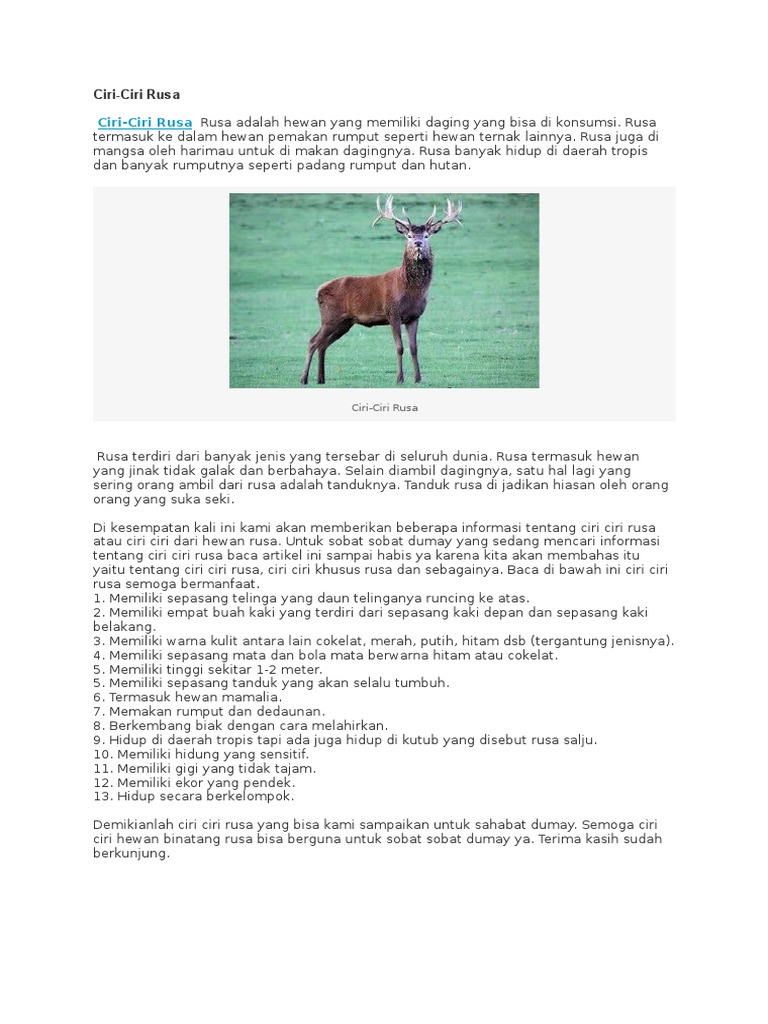 Ciri Ciri Rusa | PDF