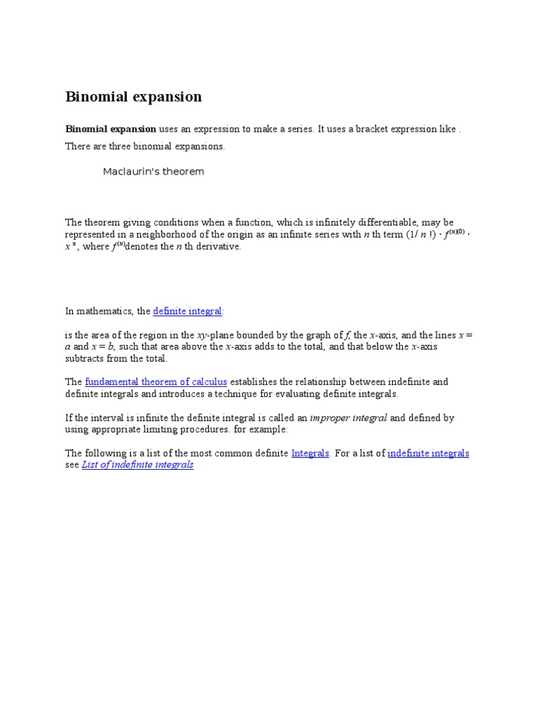 Binomial Expansion: Binomial Expansion Uses An Expression To Make A ...