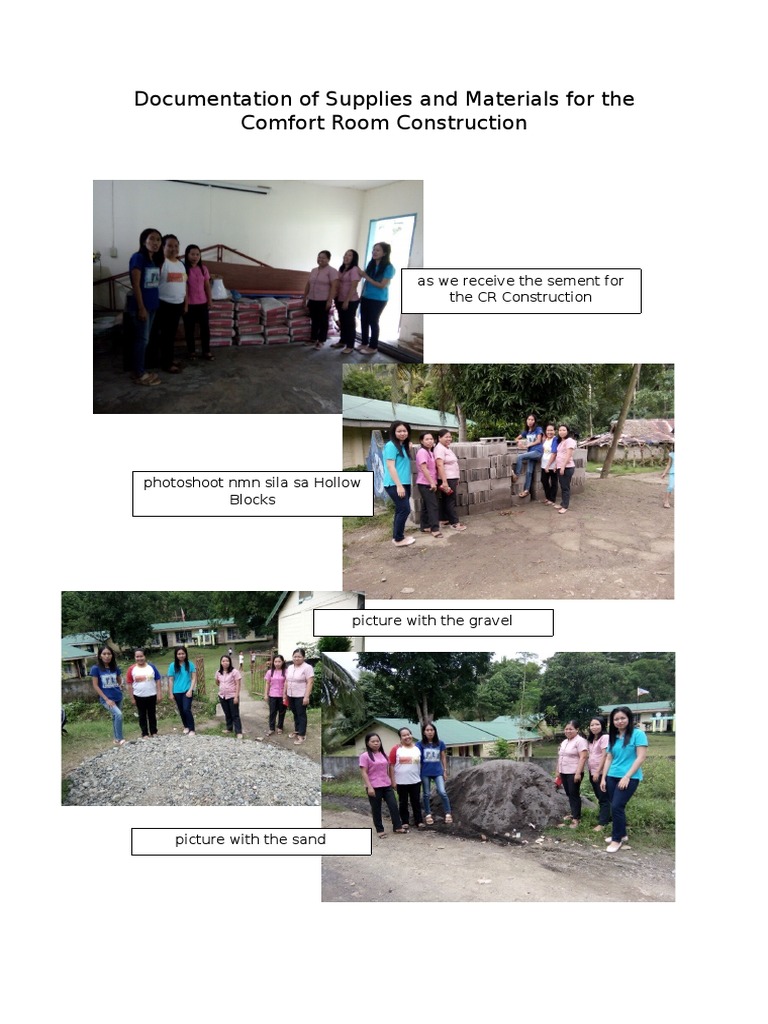 Documentation of Supplies and Materials For The Comfort Room ...