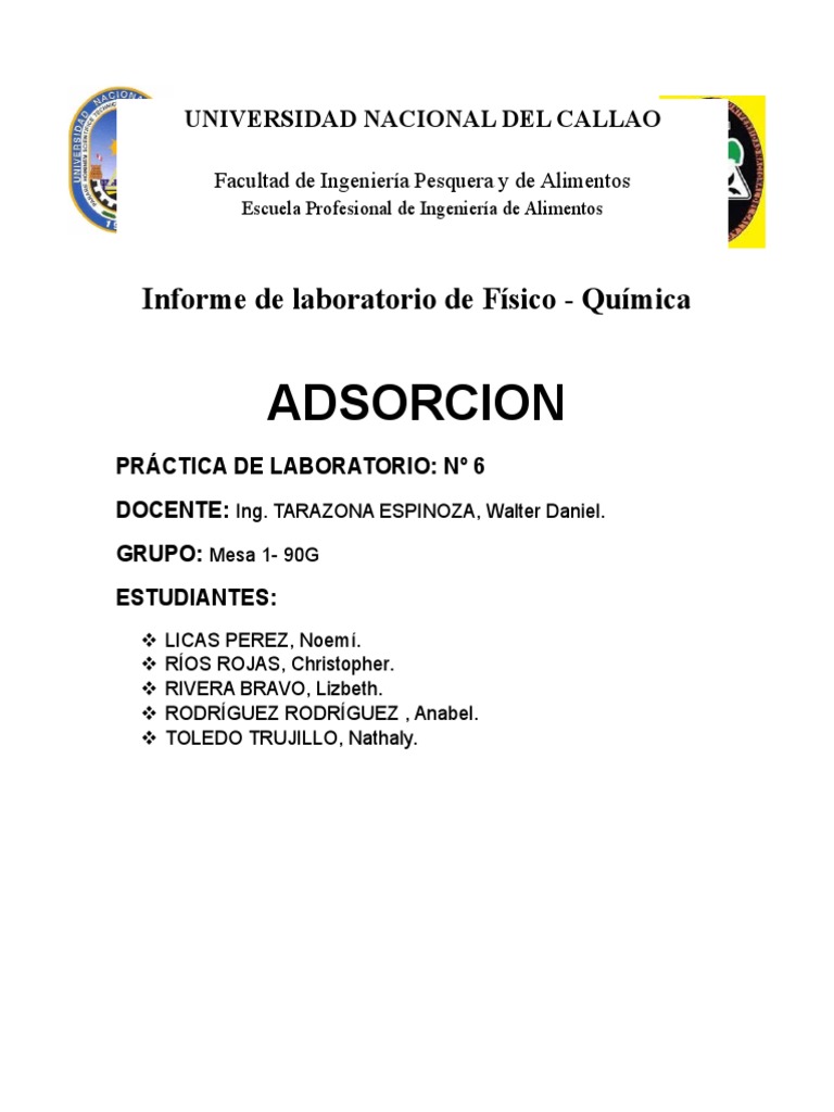 Laboratorio de Absorcion | PDF | Adsorción | Sustancias químicas