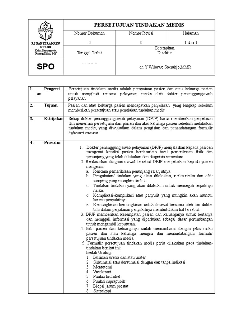Persetujuan Tindakan Medis RS Panti Rahayu | PDF | Pengembangan Diri