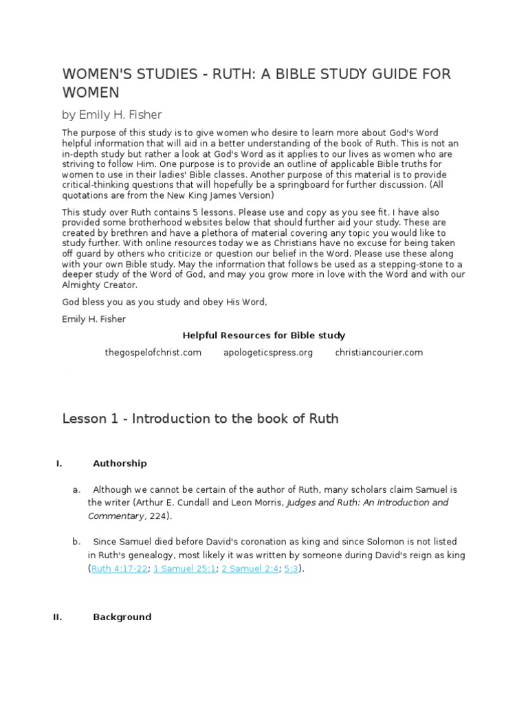 Ruth Bible Study | PDF | Book Of Ruth | Naomi (Biblical Figure)