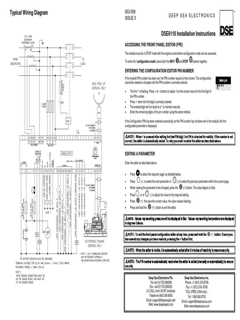DSE6110 Installation Instructions | PDF | Battery (Electricity ...