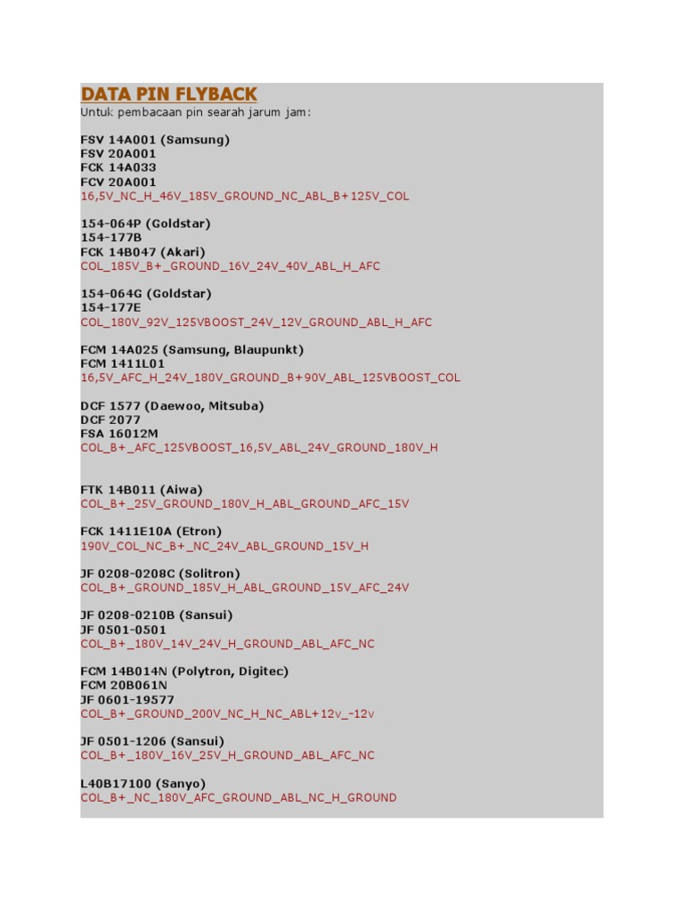 Data Pin Flyback | PDF