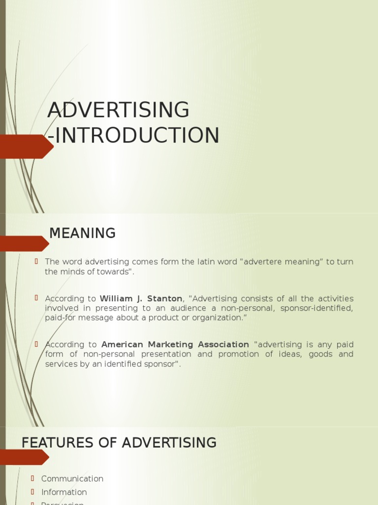 Advertising Introduction | PDF