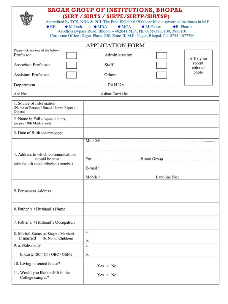 Application - Form Sirt PDF | PDF | Thesis | Master's Degree