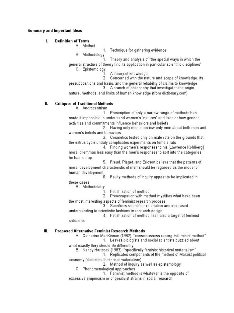 Feminist Research Methods Explained | PDF | Scientific Method | Feminism
