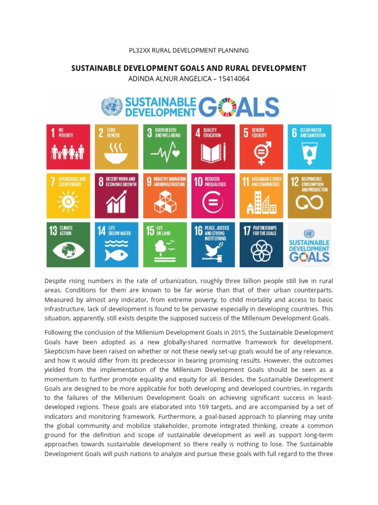 Rural Planning and SDGs | PDF | Sustainability | Millennium Development ...