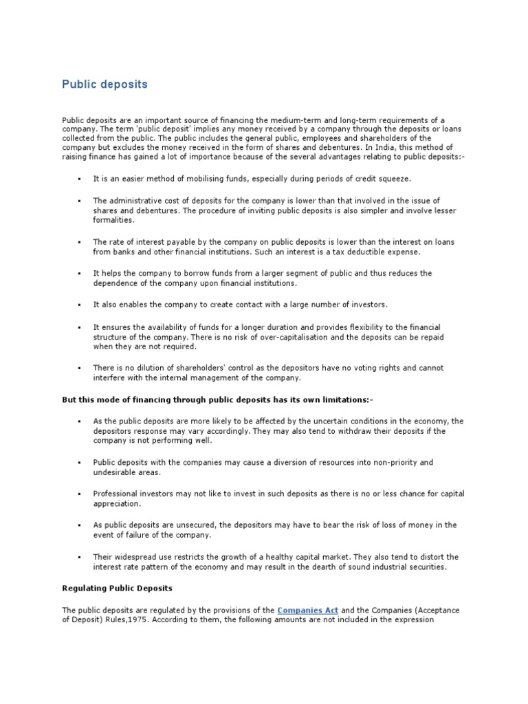 Public Deposits | Download Free PDF | Deposit Account | Banks