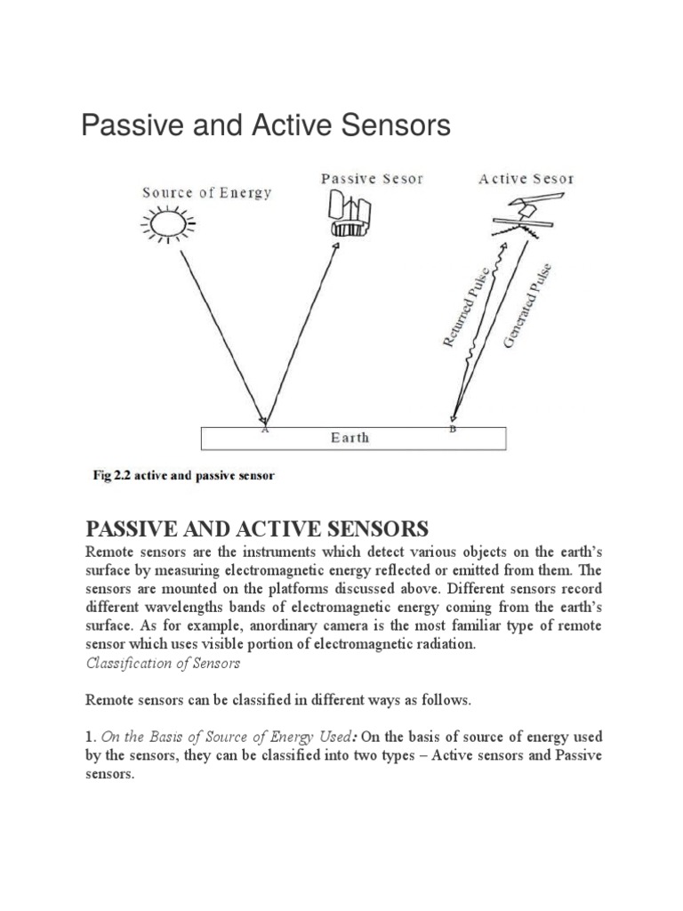 Passive and Active Sensors | PDF | Image Scanner | Radar