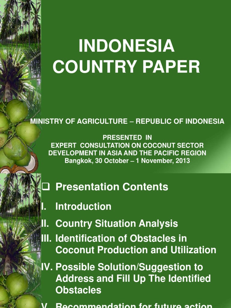 Indonesia Country Paper: Ministry of Agriculture - Republic of ...