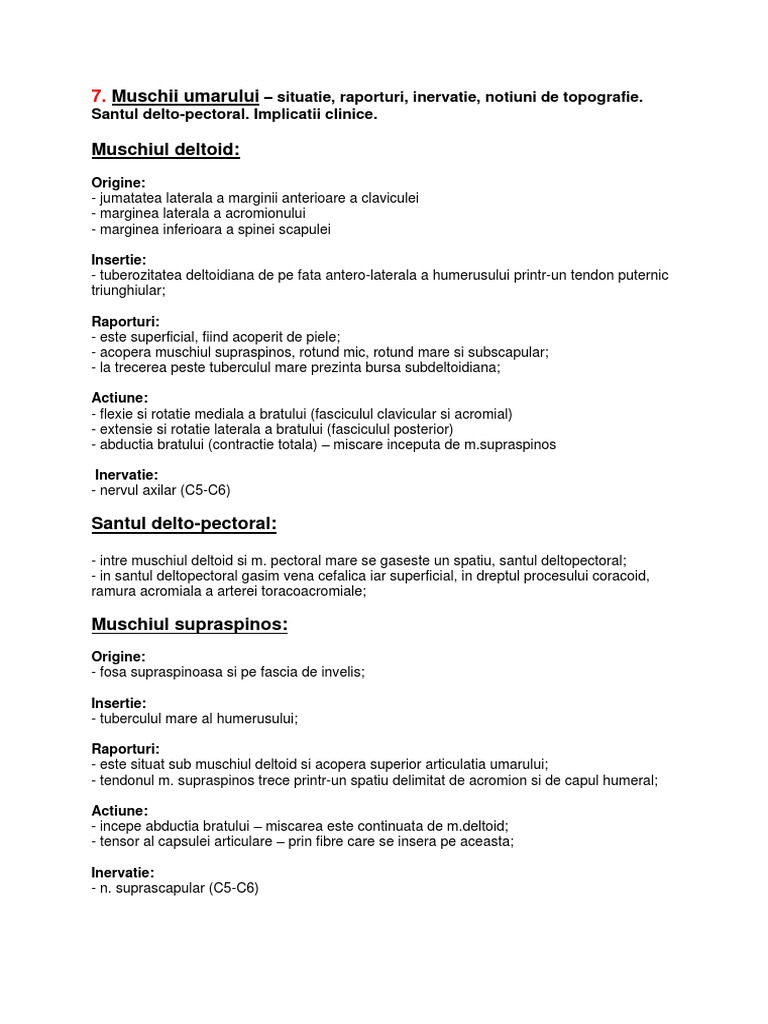 Muschiul Deltoid Si Santul Delto Pectoral | PDF