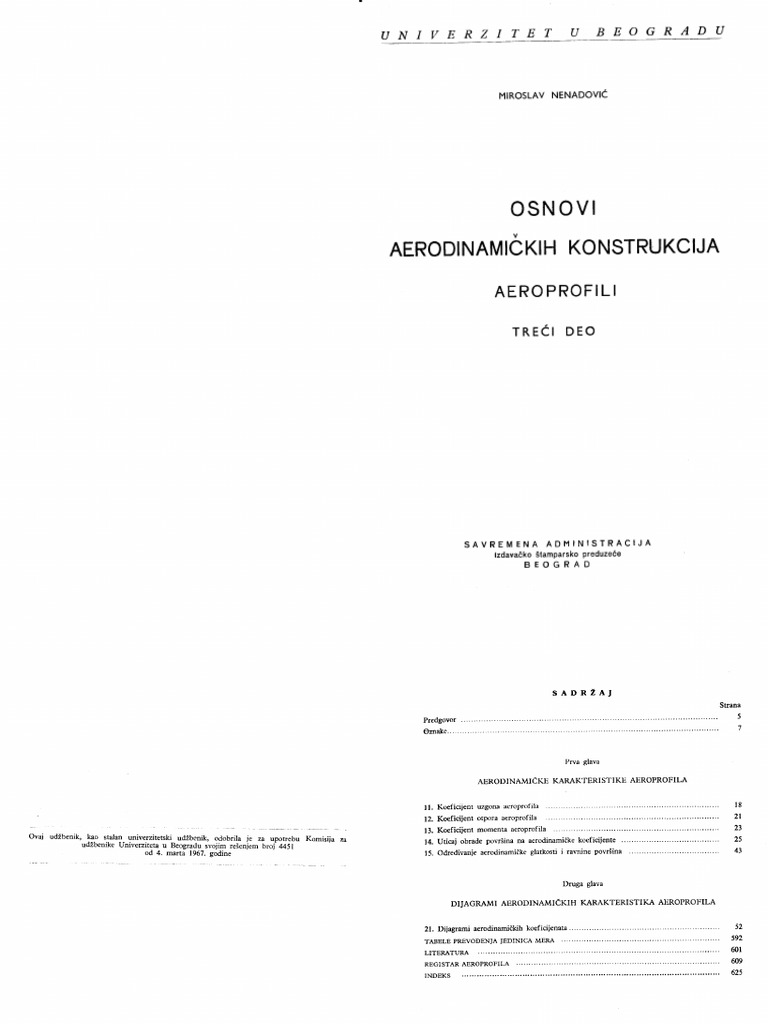Nenadovic Aeroprofili III Drugachiji | PDF