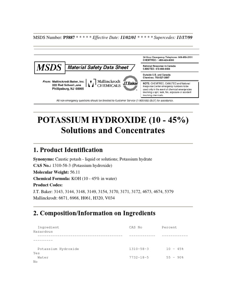 097 Potassium Hydroxide | PDF | Chemistry | Waste