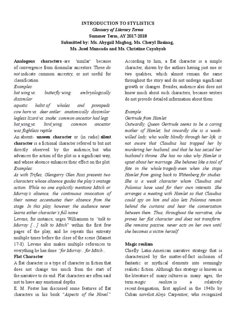 Glossary of Literary Terms | PDF