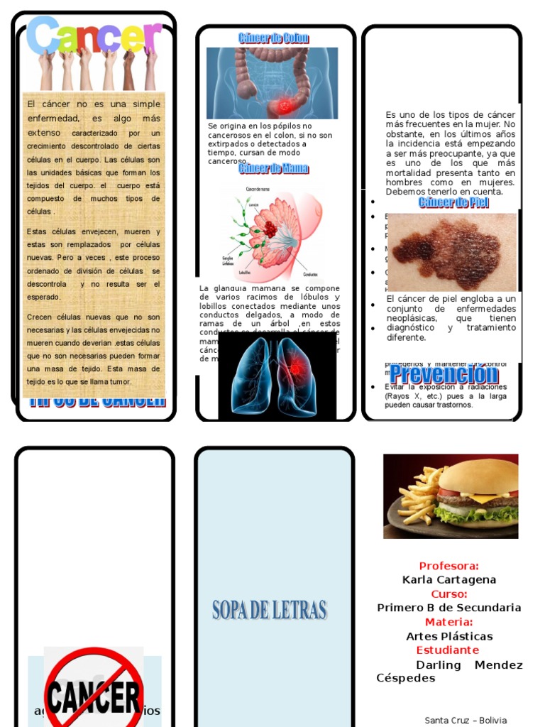 Triptico de Cancer | Cáncer de mama | Cáncer