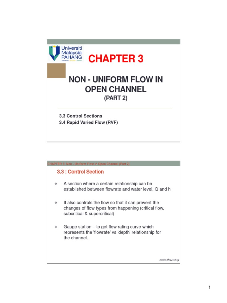 CHAPTER 3 - Non - Uniform Flow in Open Channel (Part 2) | PDF ...