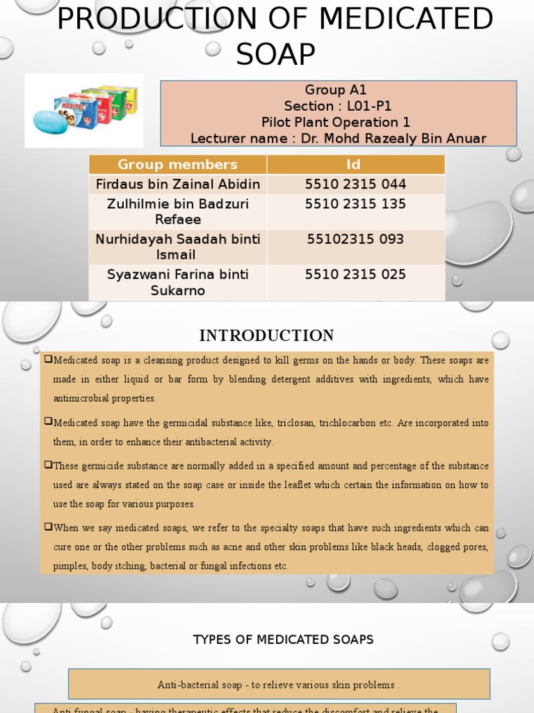 Production of Medicated Soap | PDF | Sodium Hydroxide | Soap