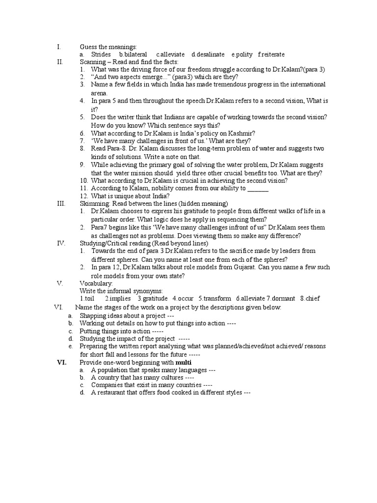 Comprehension Questions On 'Unity of Mind' | PDF | Epistemology ...