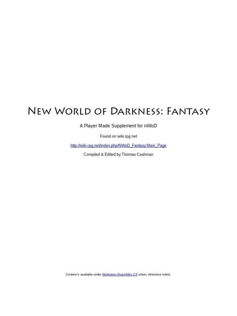 nWoD Fantasy PDF | PDF | Shield | Elf (Dungeons & Dragons)