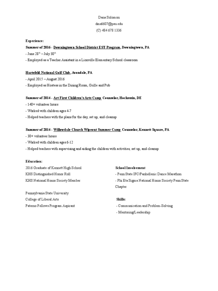 Resume Eportfolio | PDF