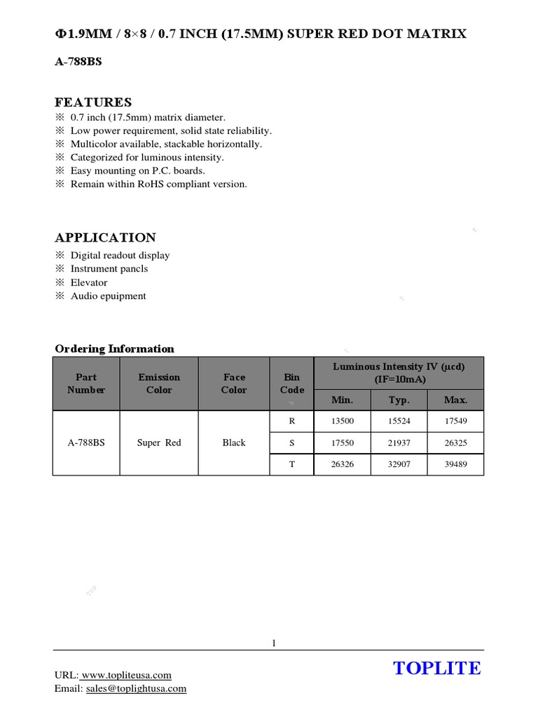 Led Matrix A-788bs | PDF | Soldering | Light Emitting Diode