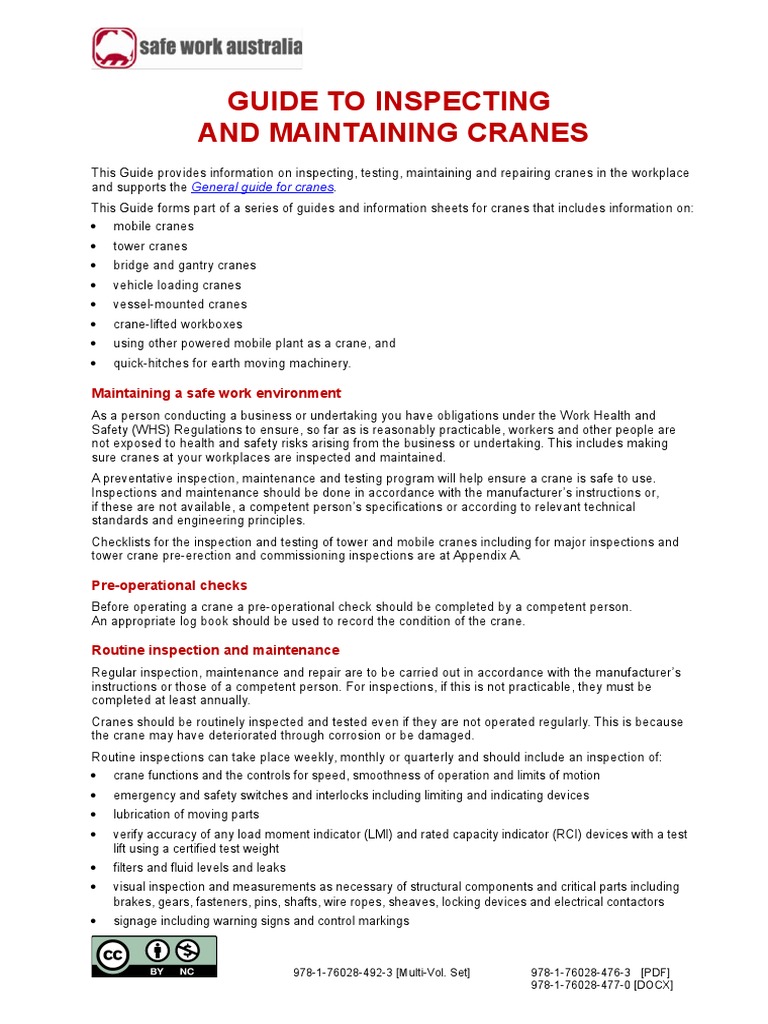 Crane Inspection and Maintenance Guide | PDF