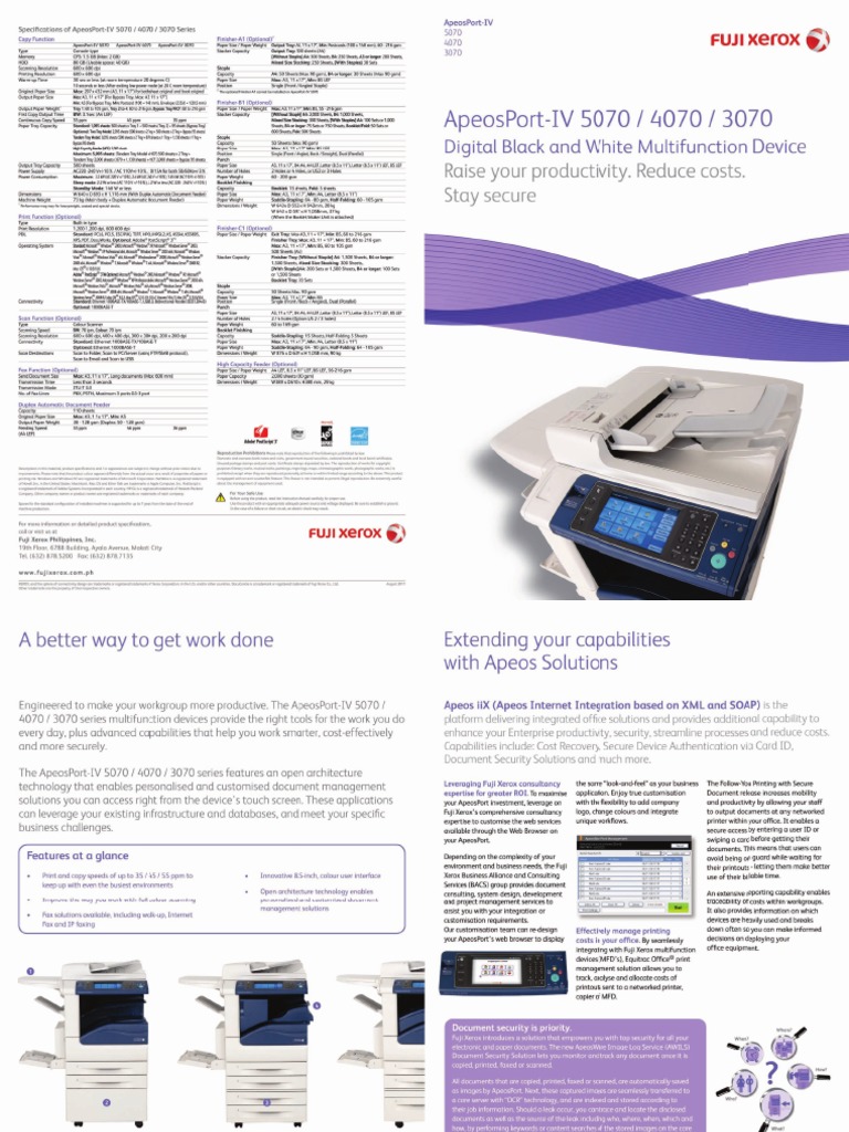 ApeosPort IV 5070 4070 3070 Brocure | PDF