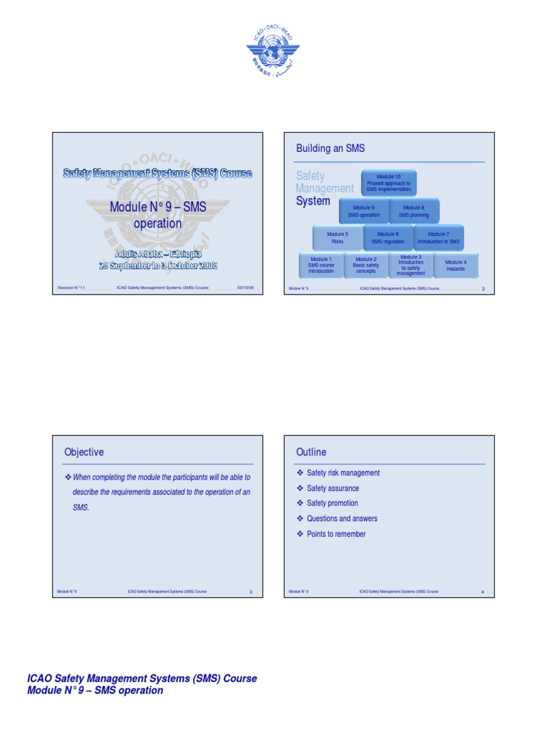 ICAO SMS Module #9 - SMS Operation 2008-11 (E) | PDF | Risk Management ...