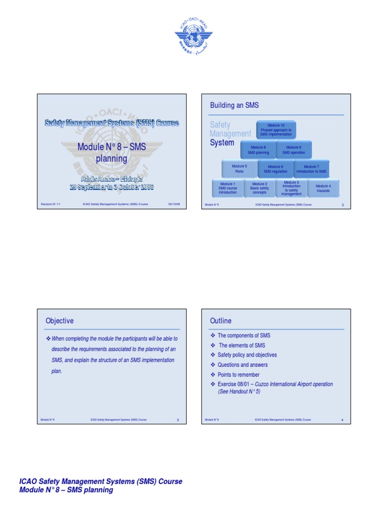 ICAO SMS Module #8 - SMS Planning 2008-11 (E) | PDF | Risk Management ...