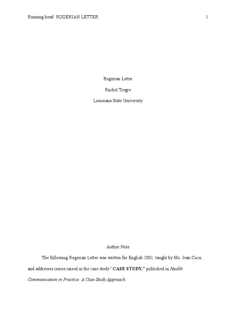 Rogerian Letter Apa Format Finall Finall | PDF | Medicare (United ...