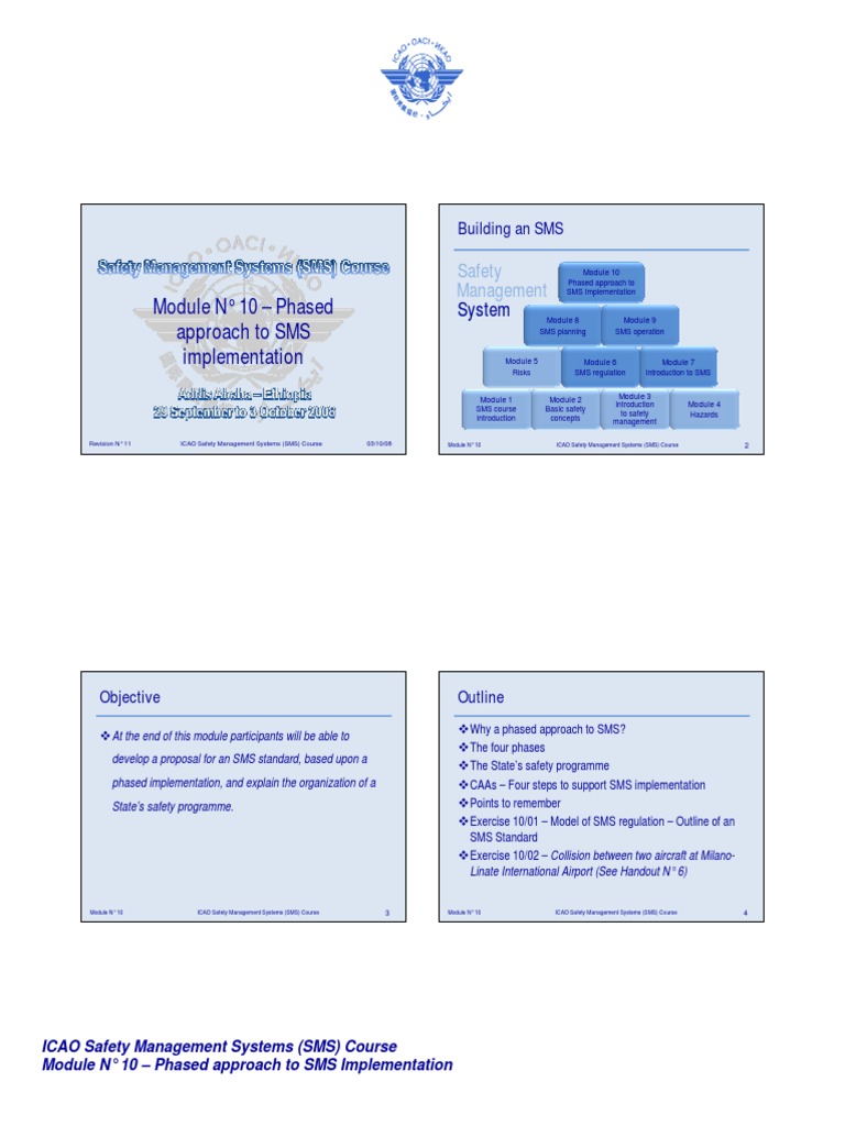 ICAO SMS Module #10 - Phased Approach To SMS Implementation 2008-11 (E ...