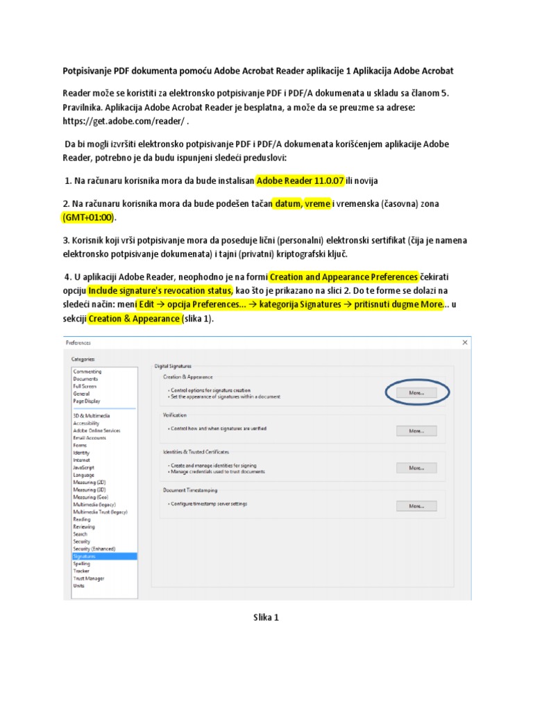 FI Uputstvo Za Podesavanje I Potpisivanje Adobe R | PDF