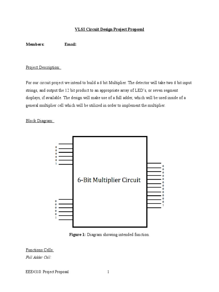 6-Bit Multiplier VLSI Project Proposal | PDF
