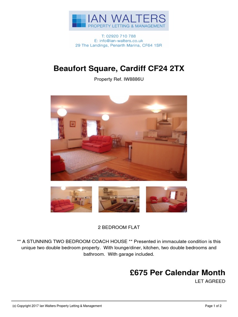 Beaufort Square, Cardiff CF24 2TX: Page 1 of 2 | PDF