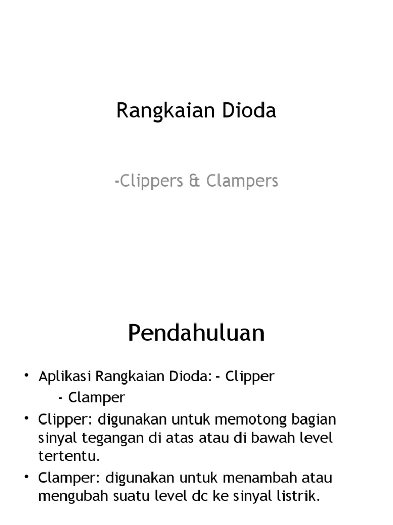 Rangkaian Clipper dan Clamper Dioda | PDF