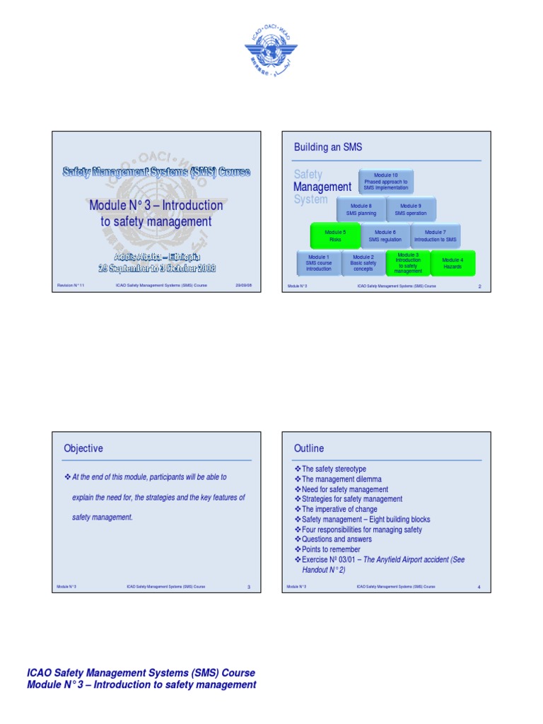 ICAO SMS Module N° 3 – Introduction to safety management 2008-11 (E ...
