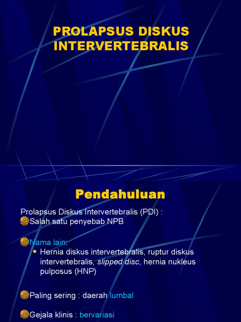 Prolapsus Diskus Intervertebralis | PDF | Sains & Matematika