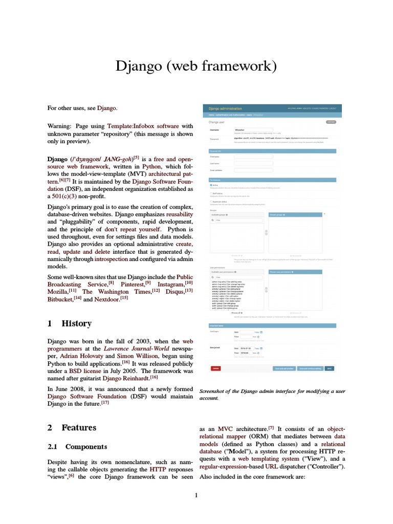 Django (Web Framework) | PDF | Software Architecture | Computer Programming