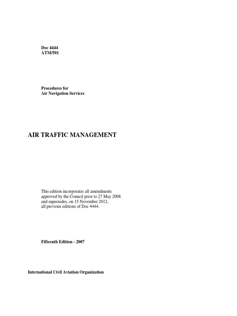 Amdt 1, Icao Doc 4444 Final (Blue Cover) | PDF