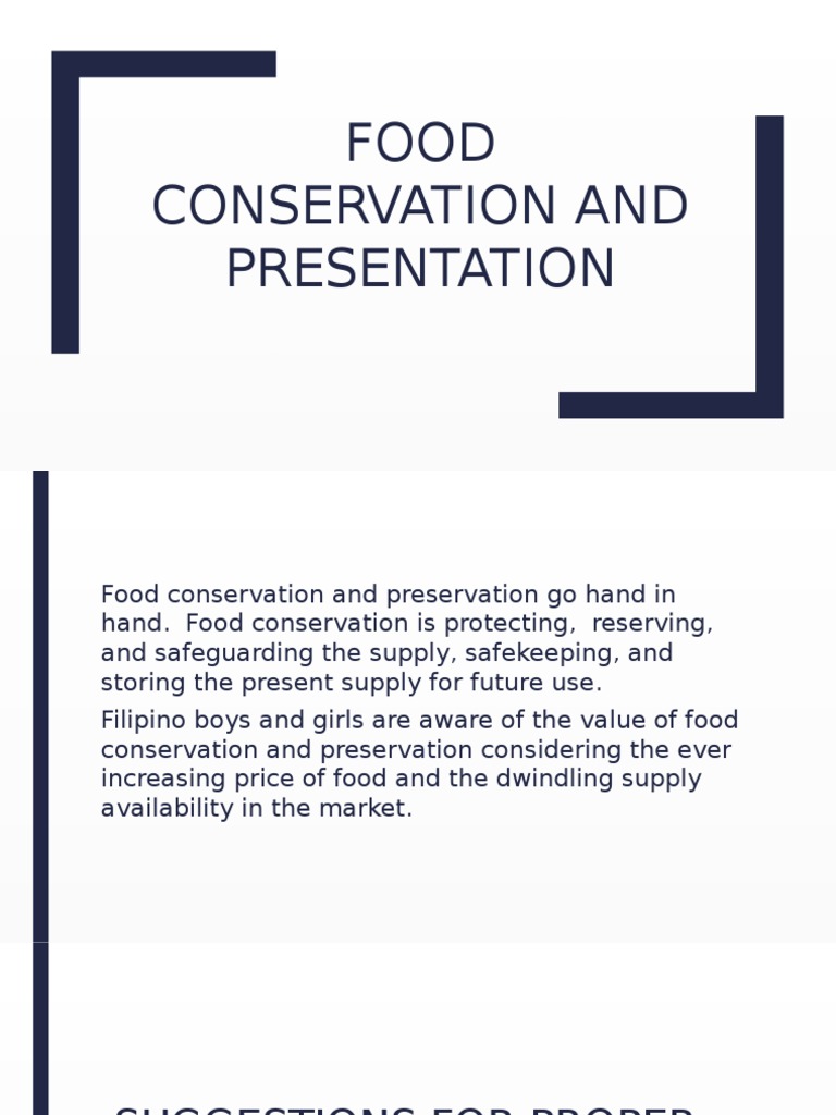 Food Conservation and Presentation | PDF | Meat | Foods